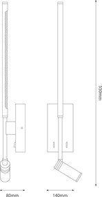 Nástěnné svítidlo Torch, 1x černé kovové stínítko + 1x LED 3w, b