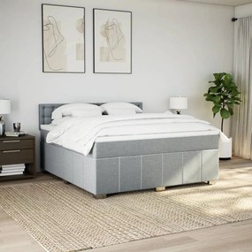 Box spring postel s matrací světle šedá 180 x 200 cm textil 3289461