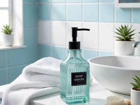 Dávkovač mýdla Savon, modrá/s černými prvky, 500 ml