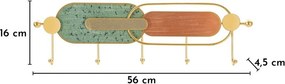 Kovový nástěnný věšák 56 cm Apollo – Mauro Ferretti