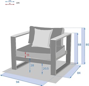 Hliníkové křeslo TANZANIA