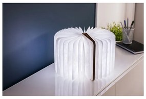 Světle hnědá velká LED stolní lampa ve tvaru knihy z javorového dřeva Gingko Booklight