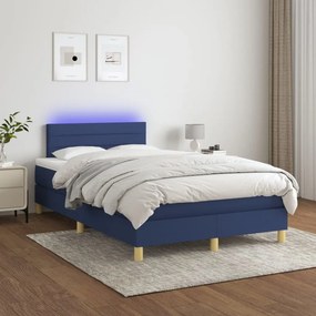 Box spring postel s matrací a LED modrá 120 x 200 cm textil 3133787