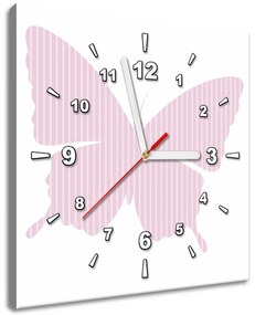 Gario Obraz s hodinami Proužkovaný motýlek Rozměry: 30 x 30 cm