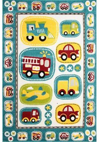 Dětský kusový koberec Vozidla modrý 120x170 120x170cm