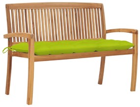 Stohovatelná zahradní lavice s poduškou 128,5 cm masivní teak,  3063305