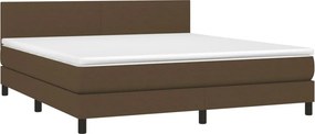 Box spring postel s matrací tmavě hnědá 180x200 cm textil 3139916