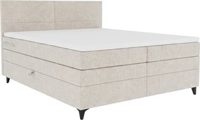 Čalouněná postel boxspring BRIANA 160x200 cm krémová Matrace: Matrace Bonell pružinová