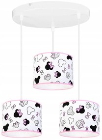Dětské závěsné svítidlo Minnie, 3x textilní stínítko se vzorem,