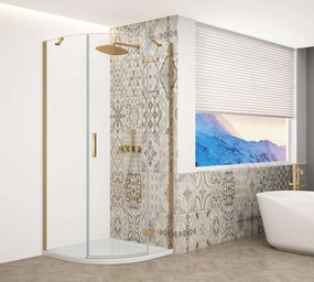 Gelco Trinity - Sprchový kout čtvrtkruhový 90x90 cm, pravé, čiré sklo/zlatá GT6590CR-G