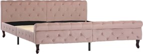 Rám postele růžový samet 180 x 200 cm 288569