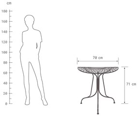 Butlers MANDALA GARDEN Zahradní set s půlkruhovým stolem - tm. hnědá