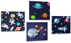 Set obrazů záhadný vesmír Varianta: 4x 60x60