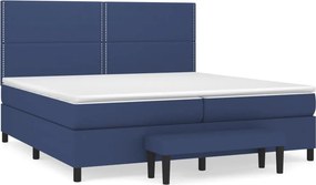 Box spring postel s matrací modrá 200x200 cm textil 3136547