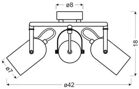 Bodové svítidlo GRAY 3xE14/40W/230V
