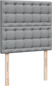 Box spring postel s matrací světle šedý 100 x 200 cm textil 3291205