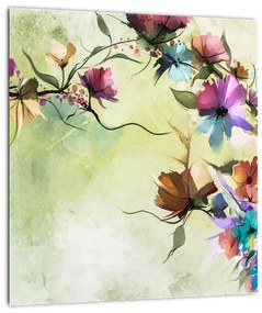 Obraz - Malba pnoucí květiny (30x30 cm)