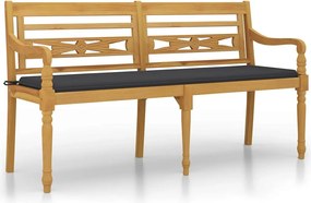 Lavice Batavia s antracitovou poduškou 150 cm masivní teak 3100826