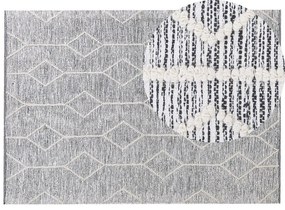 Krátkovlasý koberec krémově šedý 160 x 230 cm EDREMIT Beliani