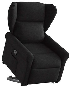 Zvedací polohovací křeslo černé textil 3303376