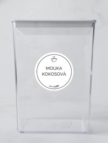 MOUKA KOKOSOVÁ - omyvatelná samolepka na dózu, výběr rozměrů Ø 5 cm / 5 x 5 cm / 6 x 8 cm | DomaLEPomyvatelná samolepka na dózu, výběr rozměrů Ø 5 cm / 5 x 5 cm / 6 x 8 cm | DomaLEP