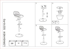 Kondela Barová židle, hnědá látka s efektem broušené kůže, LORASA NEW