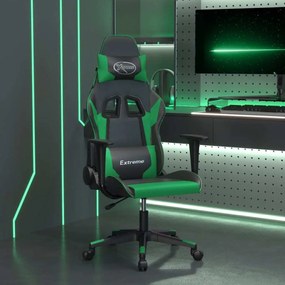 vidaXL Masážní herní židle umělá kůže [345445] Barva: Černo-zelená