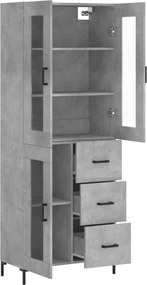 Skříň highboard betonově šedá 69,5x34x180 cm kompozitní dřevo 3198597