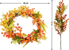 Proutěný věnec 33 cm + větvička 52 cm