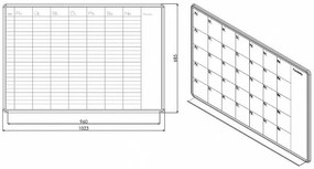 Plánovací tabule měsíční PK L 70 x 100 cm