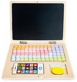 Dřevěný laptop s magnetickou deskou Eco Toys