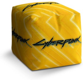 Sablio Taburet Cube Cyberpunk 2077 Žlutý: 40x40x40 cm