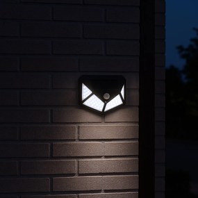 Exteriérové ​​solární nástěnné LED svítidlo Batman, 1x LED 3w, černá, pohybový senzor