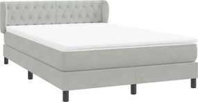 Box spring postel s matrací světle šedá 160x210 cm samet 3317781