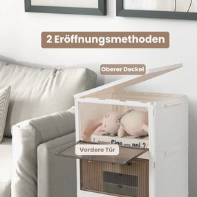 Costway 3-patrové úložné boxy s víkem a magnetickými průhlednými dveřmi