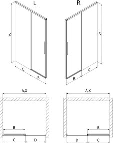 Mexen Rox, posuvné sprchové dveře 150 cm, čiré sklo, chromový profil, 8C2-150-000-01-00