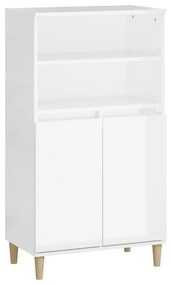 Skříň highboard bílá s vysokým leskem 60 x 36 x 110 cm kompozit