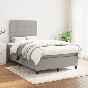 vidaXL Box spring postel s matrací 120x200 cm textil [3141762] Barva: světle šedá