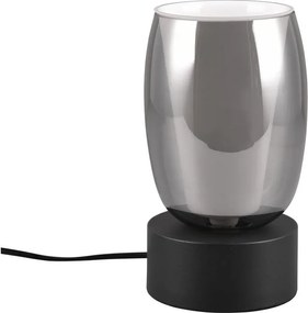 Stolní lampa se skleněným stínidlem v černo-stříbrné barvě (výška 24 cm) Barret – Trio Select