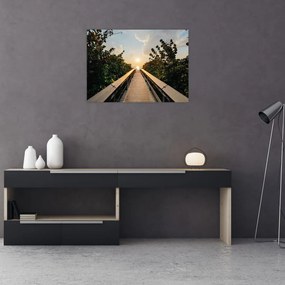 Skleněný obraz - cesta ke slunci (70x50 cm)