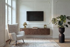 Designový závěsný TV stolek Zaxson 160 cm hnědé mango