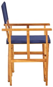 Režisérská židle masivní akáciové dřevo modrá - Default Title