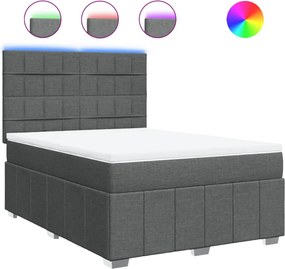 Box spring postel s matrací tmavě šedá 140x200 cm textil 3293992