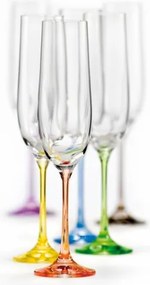 Crystalex Sklenice na šumivé víno Viola Rainbow 190 ml 6 ks