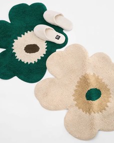 Koupelnová předložka Unikko 73x74, béžovo-smaragdová