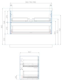 Mereo Siena koupelnová skříňka bez umyvadla 101 cm antracit mat CN432S