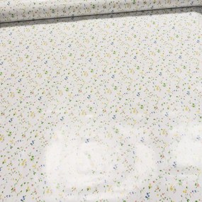 Ergis ubrus PVC s textilním podkladem  5744110 drobné květinky na bílé, š.140cm (metráž)
