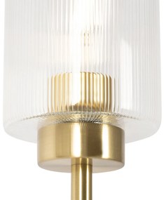 Stojací lampa ve stylu Art Deco zlatá se sklem 2-světlo - Laura