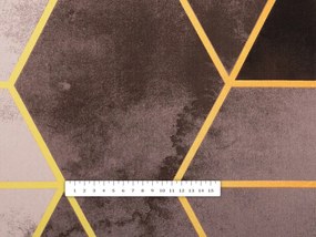 Biante Bavlněný závěs Sandra SA-436 Hexagony na hnědofialovém 150x240 cm