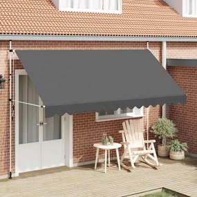 Ručně zatahovací markýza 400 cm antracitová 143692